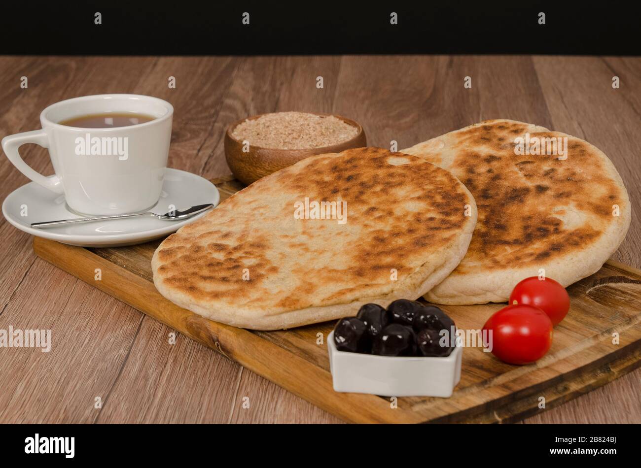 Traditional turkish bread called bazlama. stock photo Stock Photo - Alamy