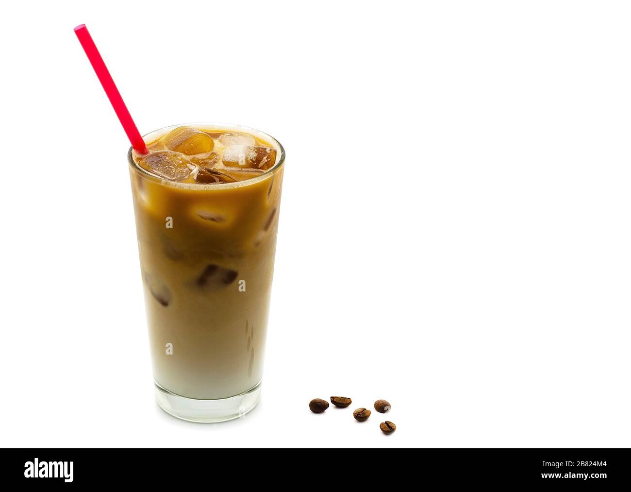 ice latte on white background Stock Photo - Alamy