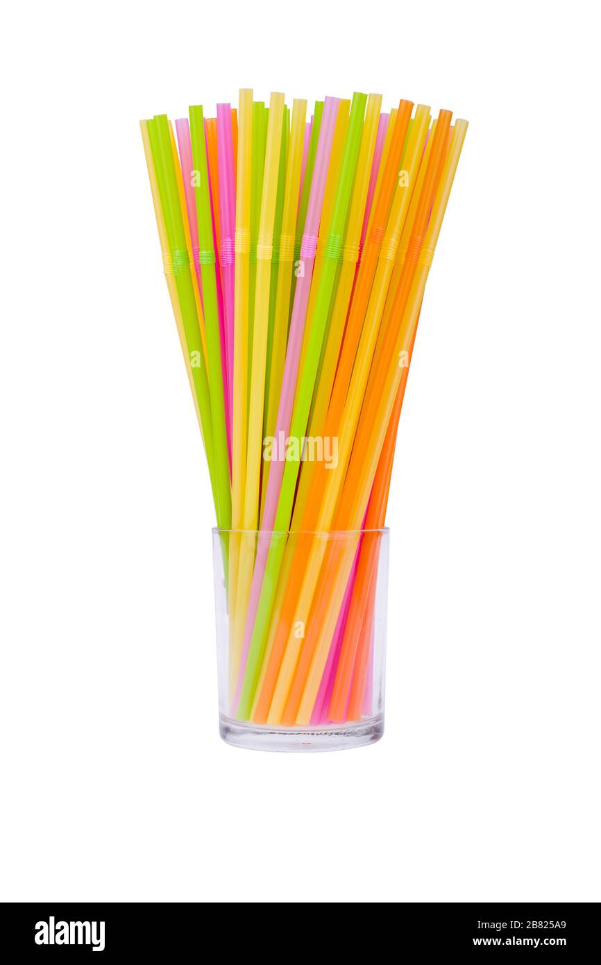 colorful plastic straws Stock Photo - Alamy