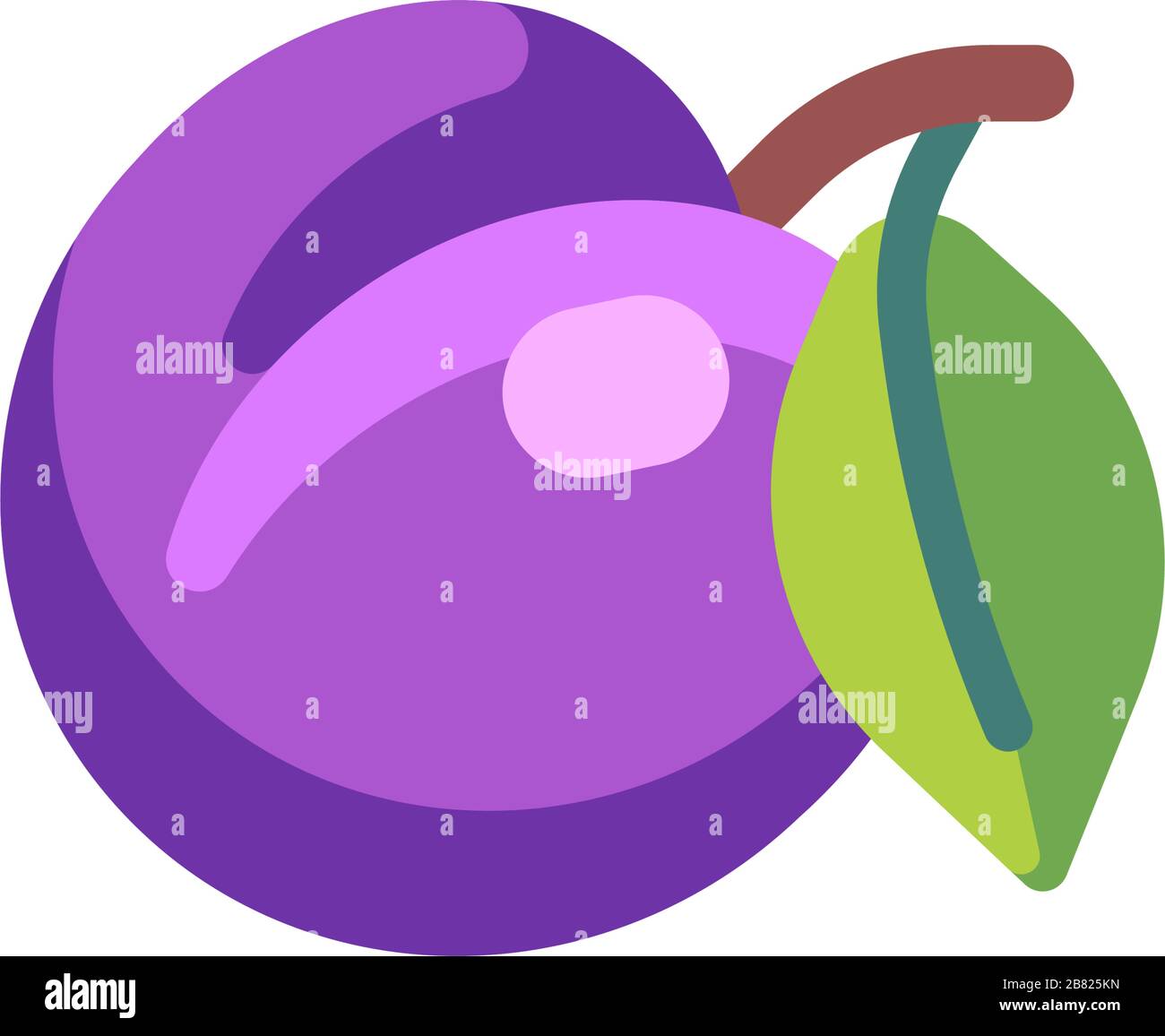 Fresh plum icon flat Stock Vector Images - Alamy