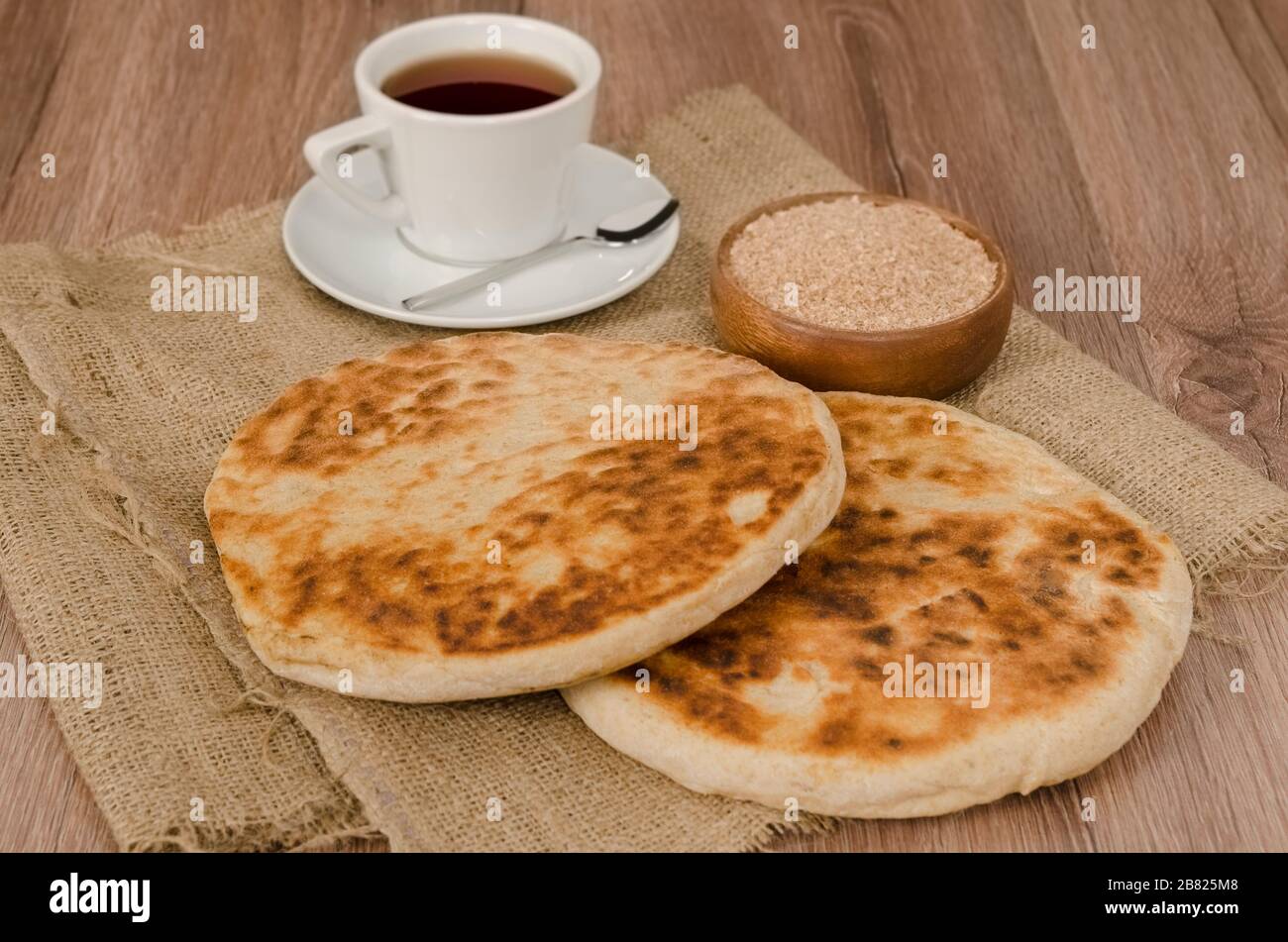 Traditional turkish bread called bazlama. stock photo Stock Photo - Alamy