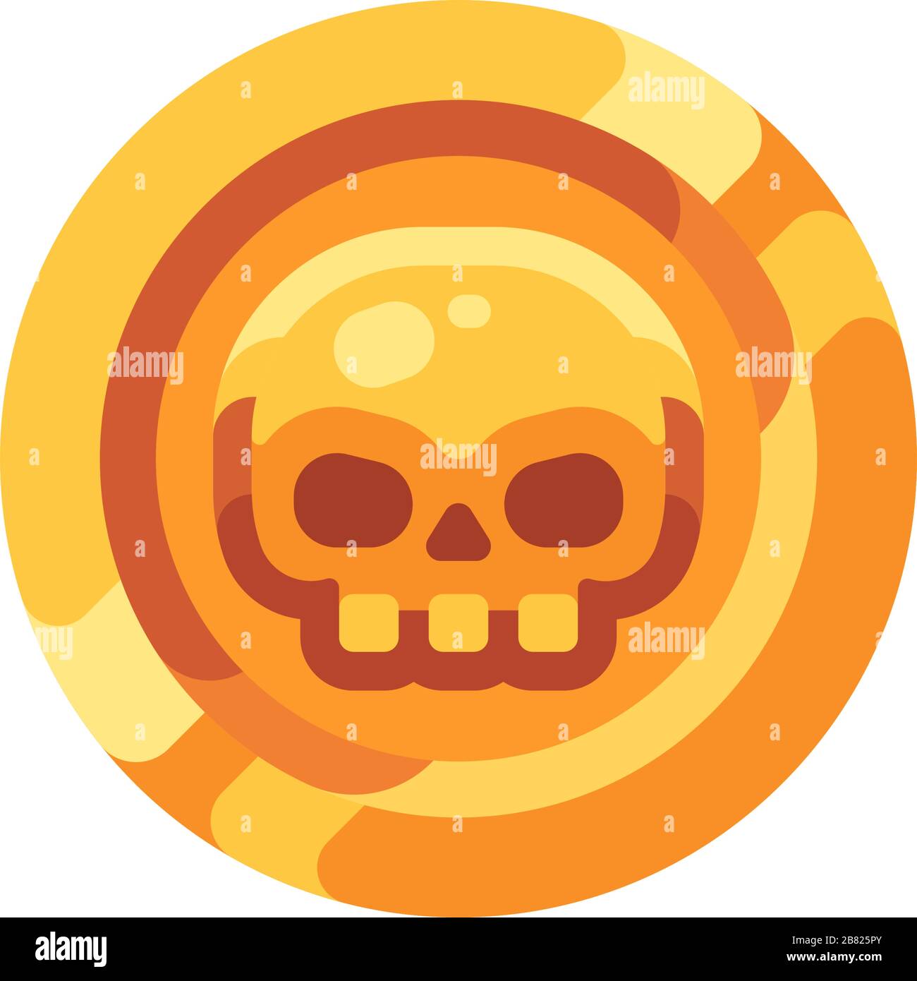 Gold pirate coin with a skull flat icon Stock Vector Image & Art - Alamy