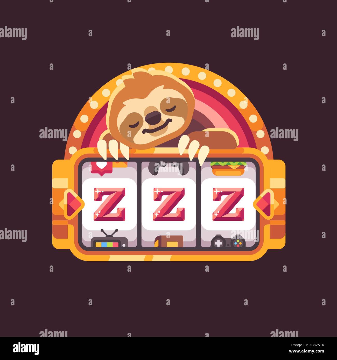 Sloth vector vector vectors hi-res stock photography and images - Alamy