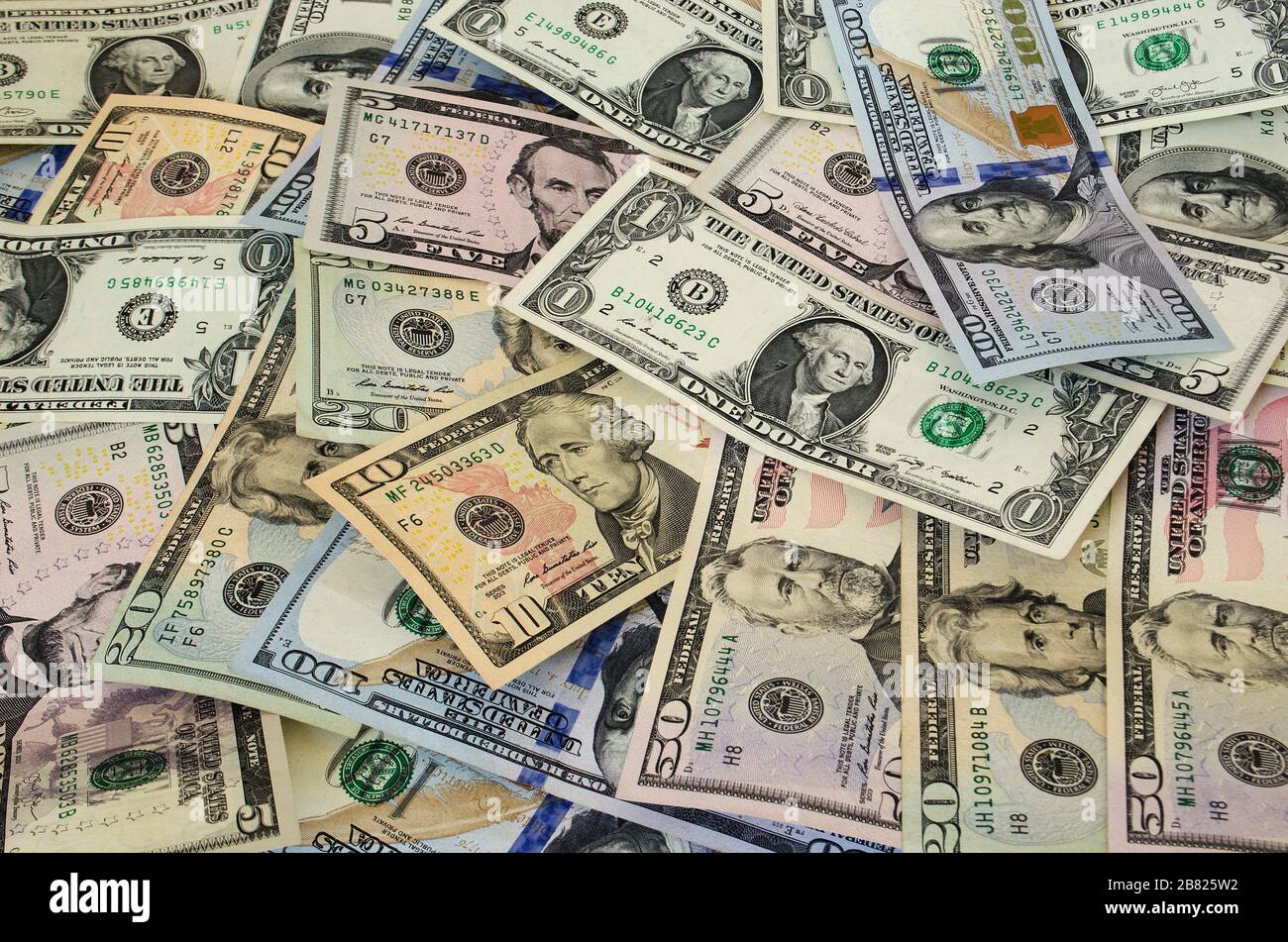 US dollars of different denominations Stock Photo - Alamy