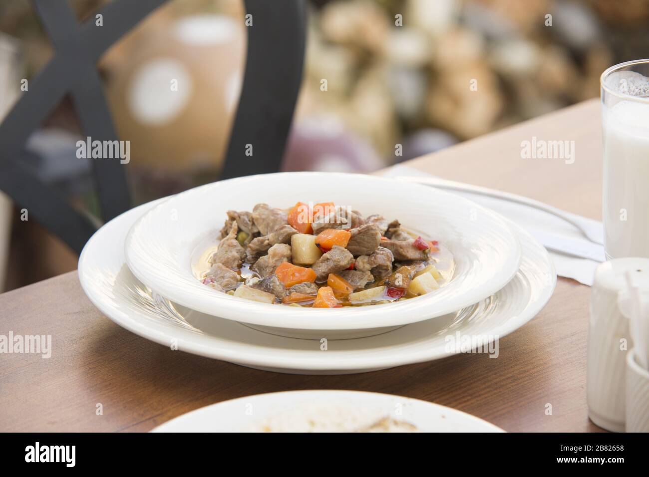 forest kebab with lamb from turkish cuisine (orman kebabı Stock Photo ...