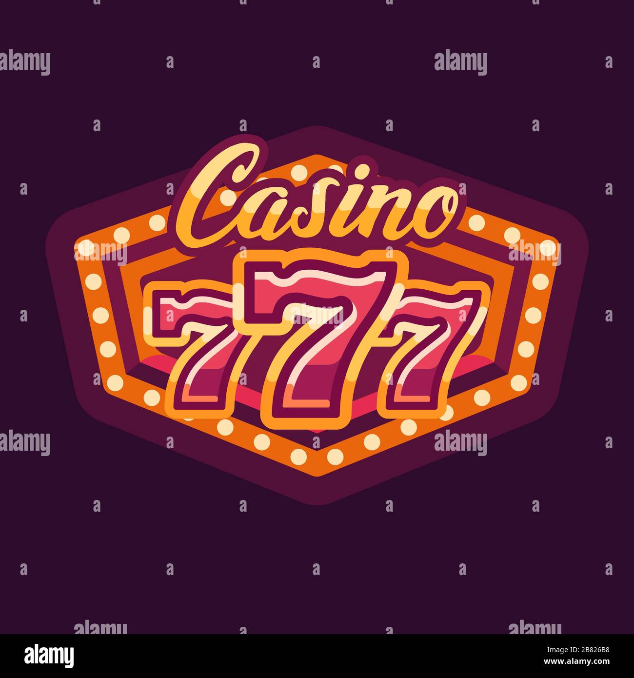 Casino 777 red retro marquee sign flat illustration Stock Vector Image ...