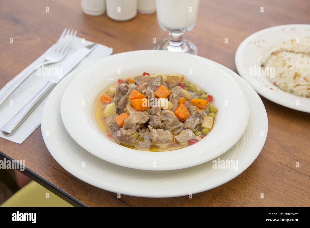 forest kebab with lamb from turkish cuisine (orman kebabı Stock Photo ...