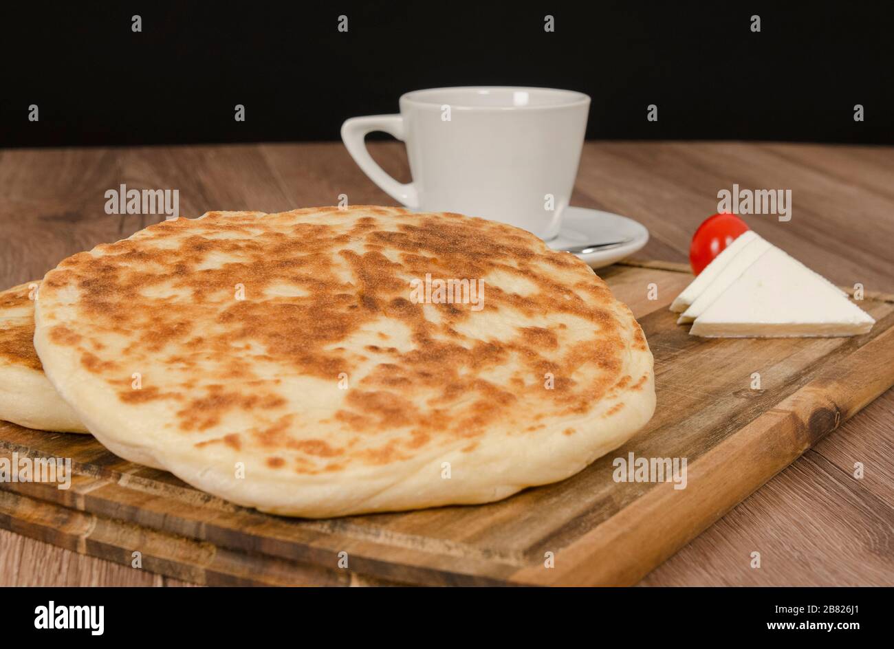 Traditional turkish bread called bazlama. stock photo Stock Photo - Alamy