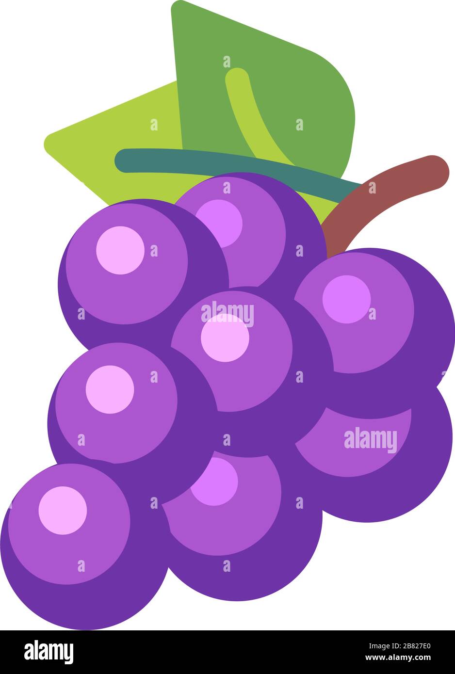 Bunch of purple grapes flat icon. Slot machine symbol Stock Vector ...