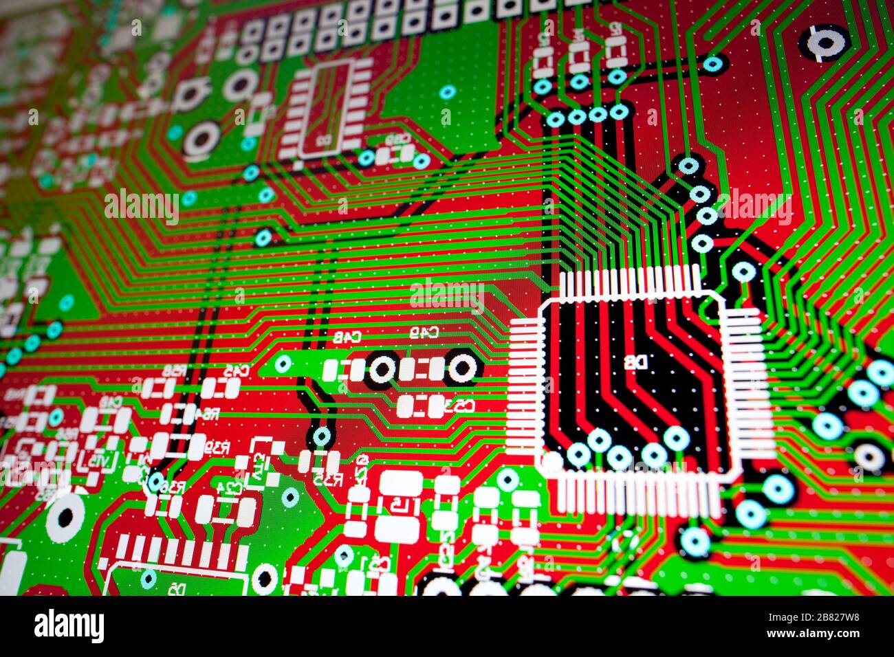 Development of an electronic board on PC screen Stock Photo - Alamy