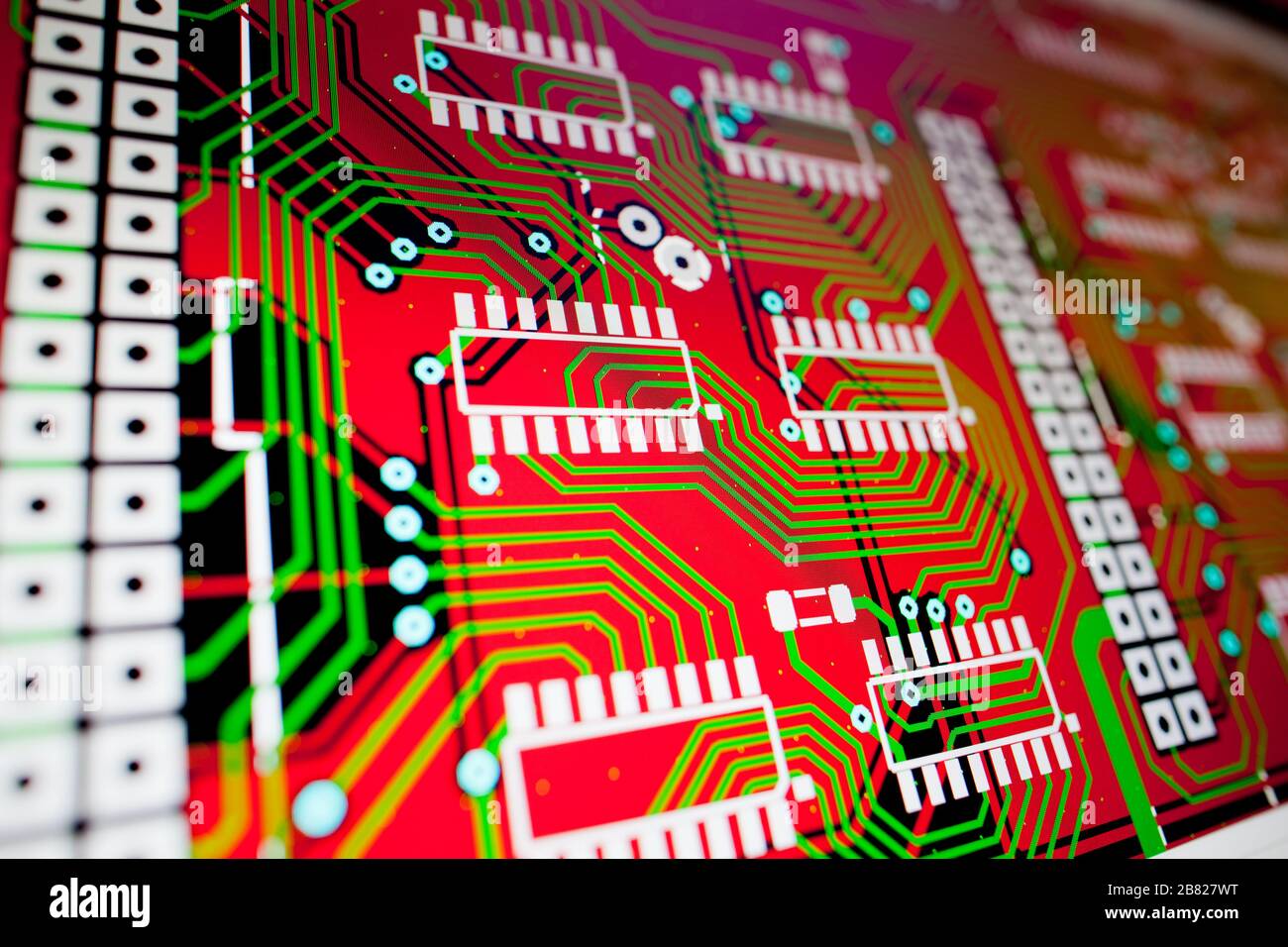 Development of an electronic board on PC screen Stock Photo - Alamy