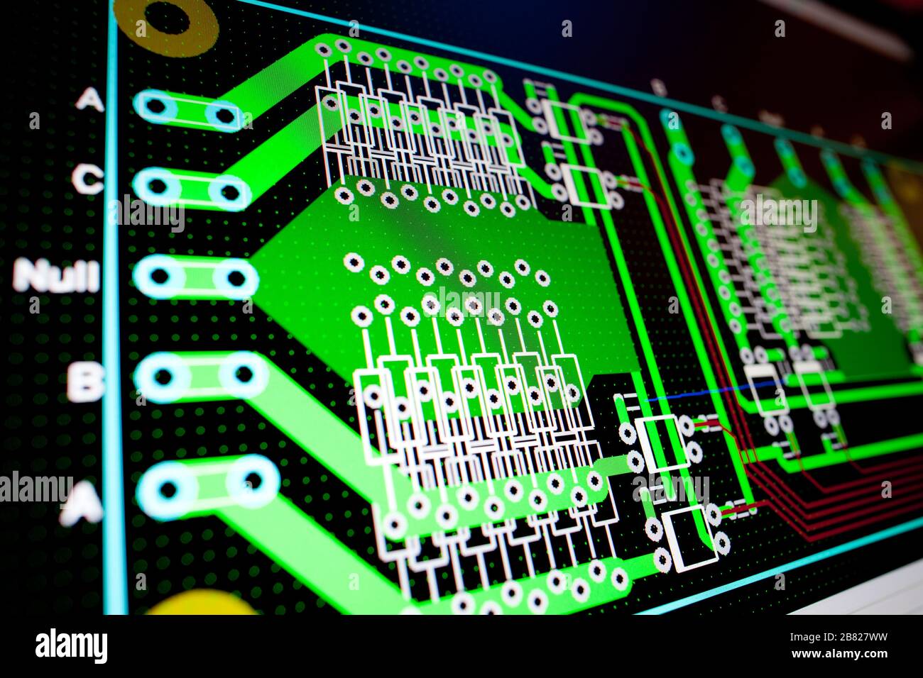 Development of an electronic board on PC screen Stock Photo - Alamy