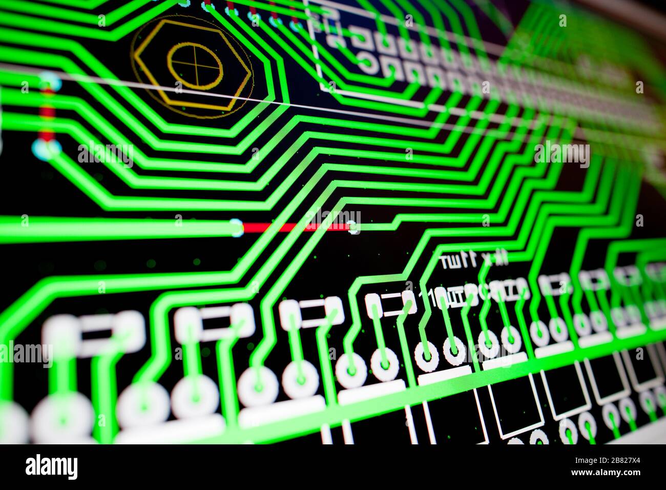 Development of an electronic board on PC screen Stock Photo - Alamy