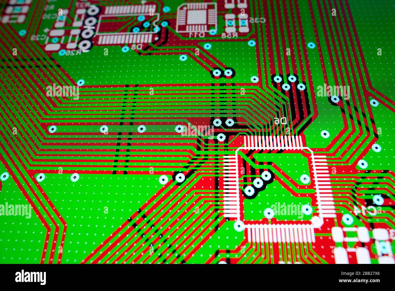 Development of an electronic board on PC screen Stock Photo - Alamy