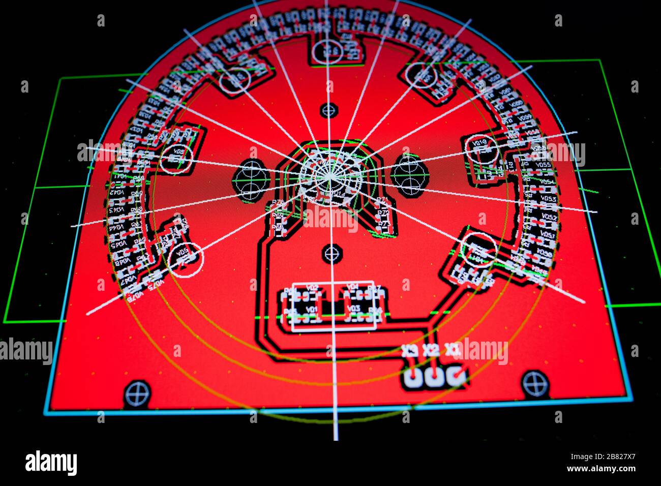 Development of an electronic board on PC screen Stock Photo - Alamy