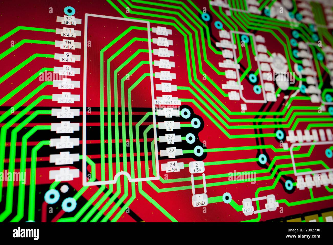 Development of an electronic board on PC screen Stock Photo - Alamy