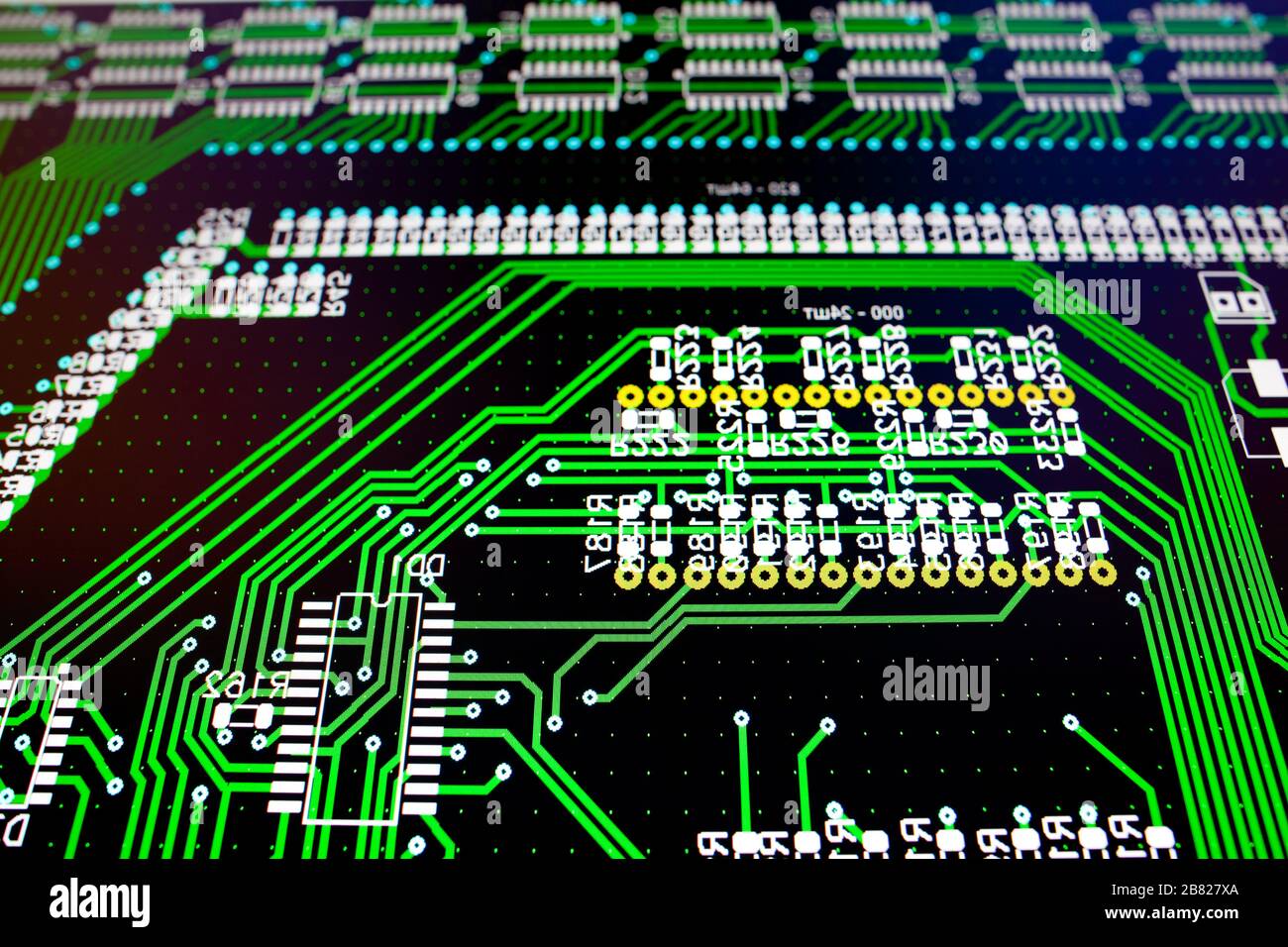 Development of an electronic board on PC screen Stock Photo - Alamy