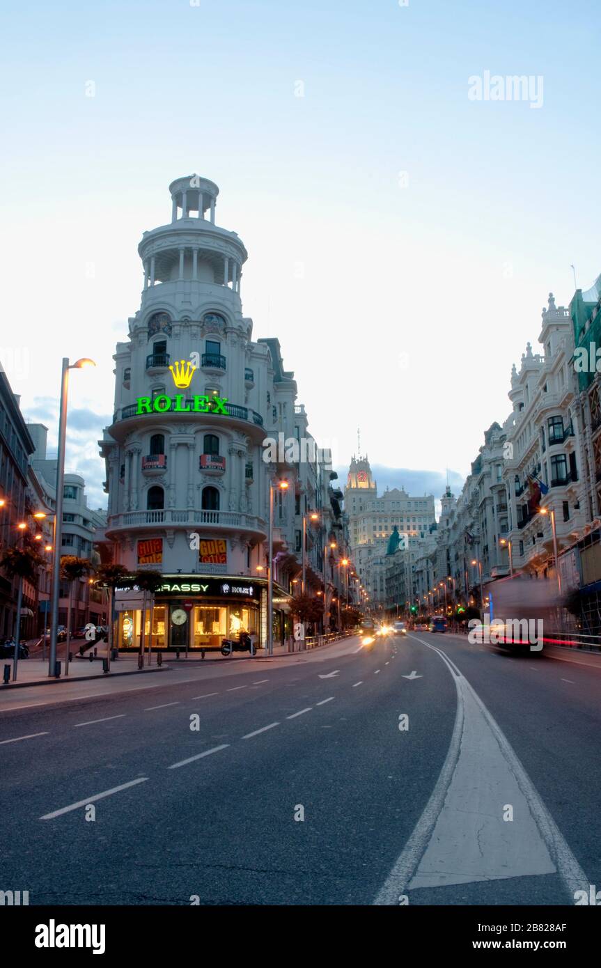 Madrid gran via spain rolex hi-res stock photography and images - Alamy