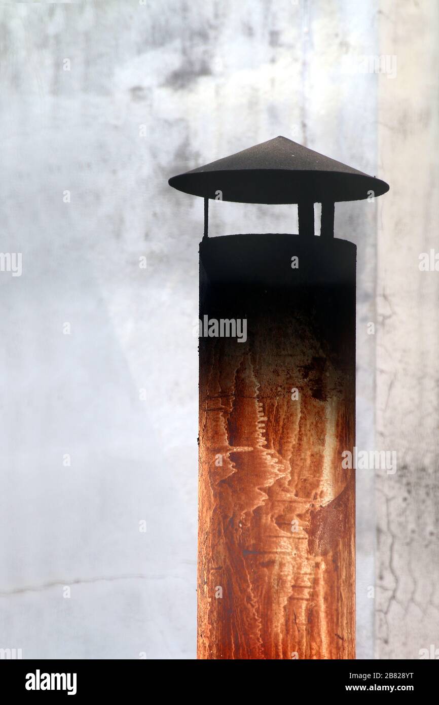 Smokestack steel on Industrial roof or home, smokestack small flue ...