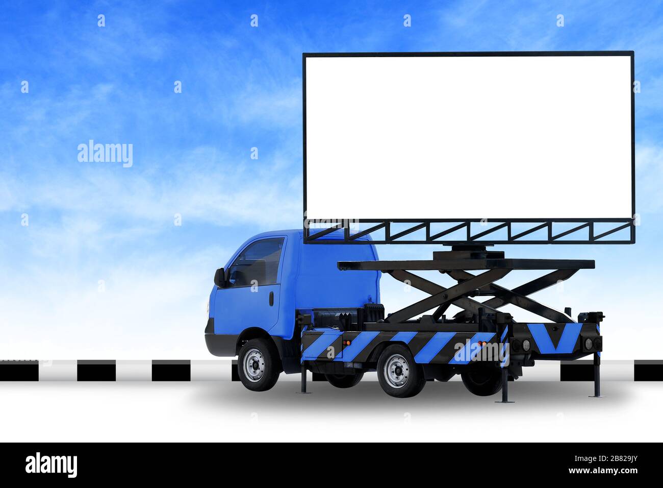 Billboard blank on car blue truck LED panel for sign Advertising ...