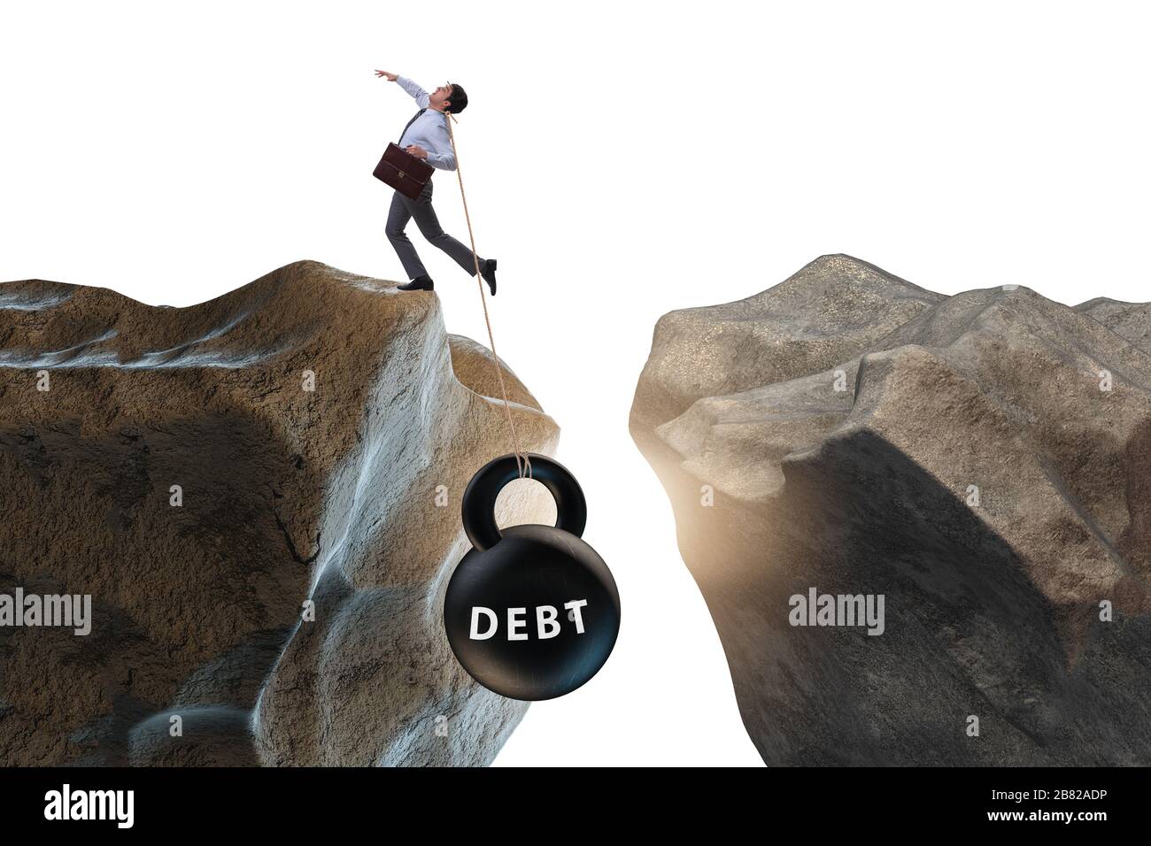 The concept of debt and load with businessman Stock Photo - Alamy