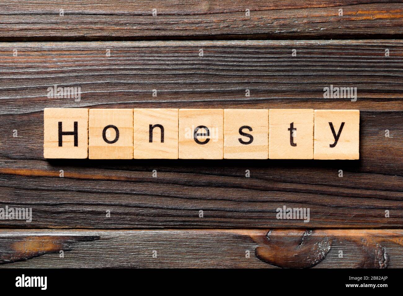 honesty word written on wood block. honesty text on table, concept ...