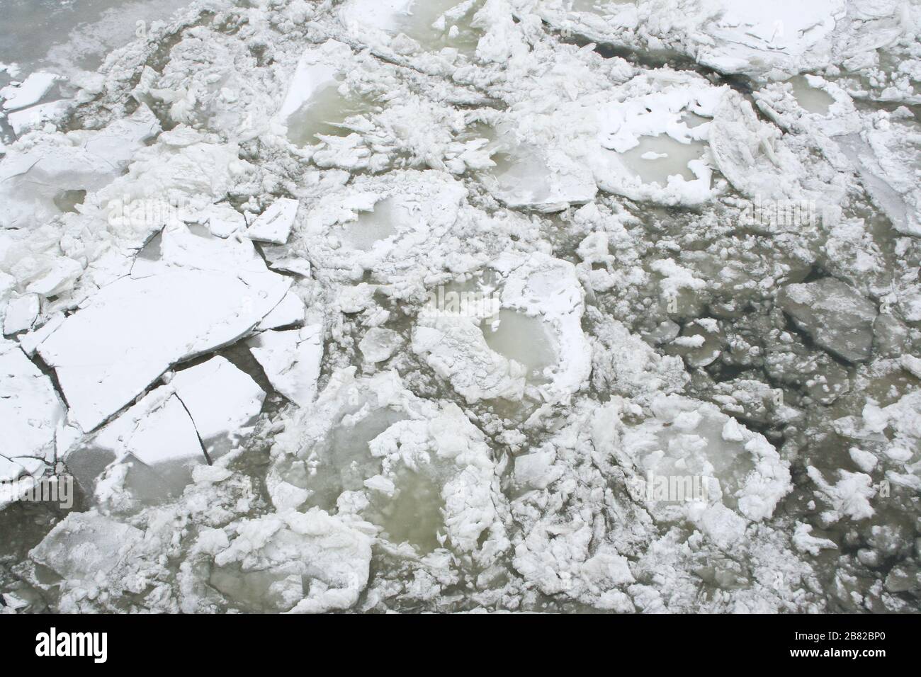 Broken ice texture in the river Danube. Climate change Stock Photo - Alamy