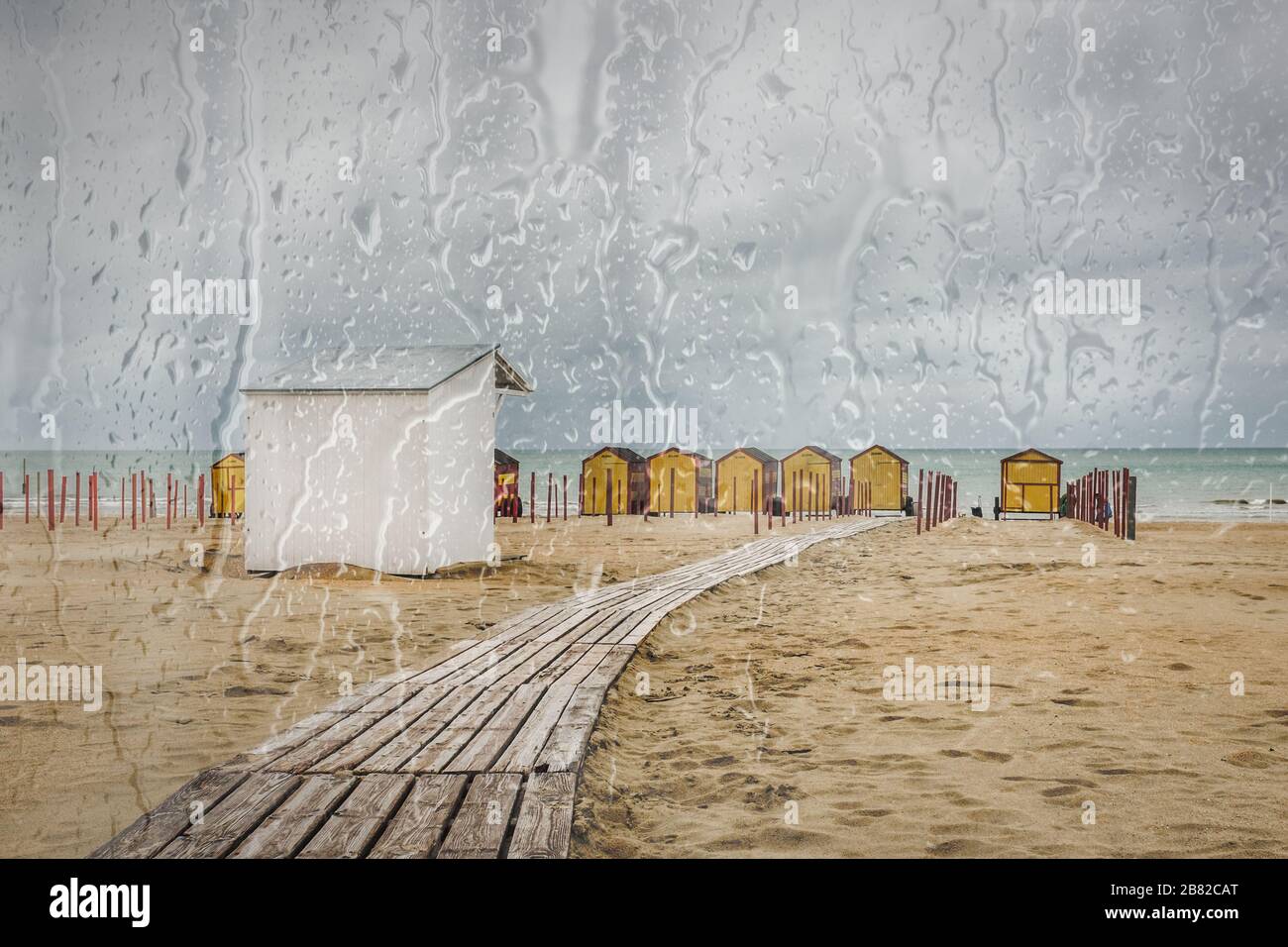 Raining on the beach hi-res stock photography and images - Alamy