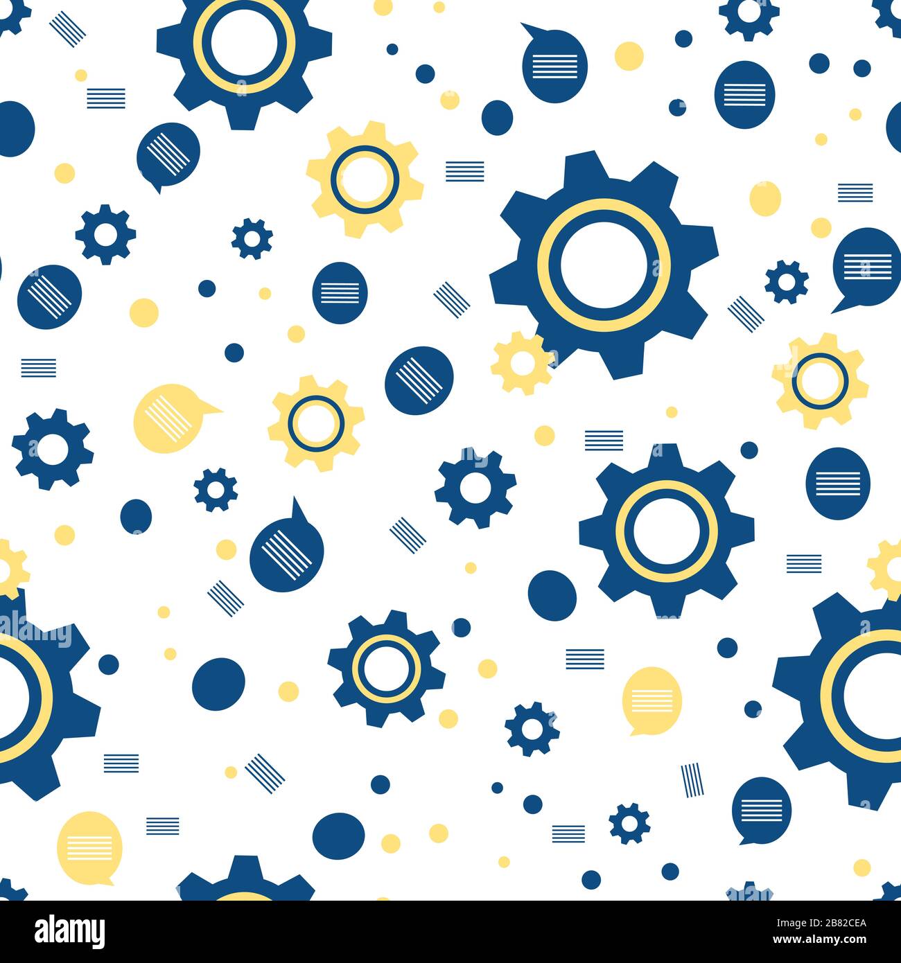 Vector industry seamless pattern Illustration with gear, cog wheel ...