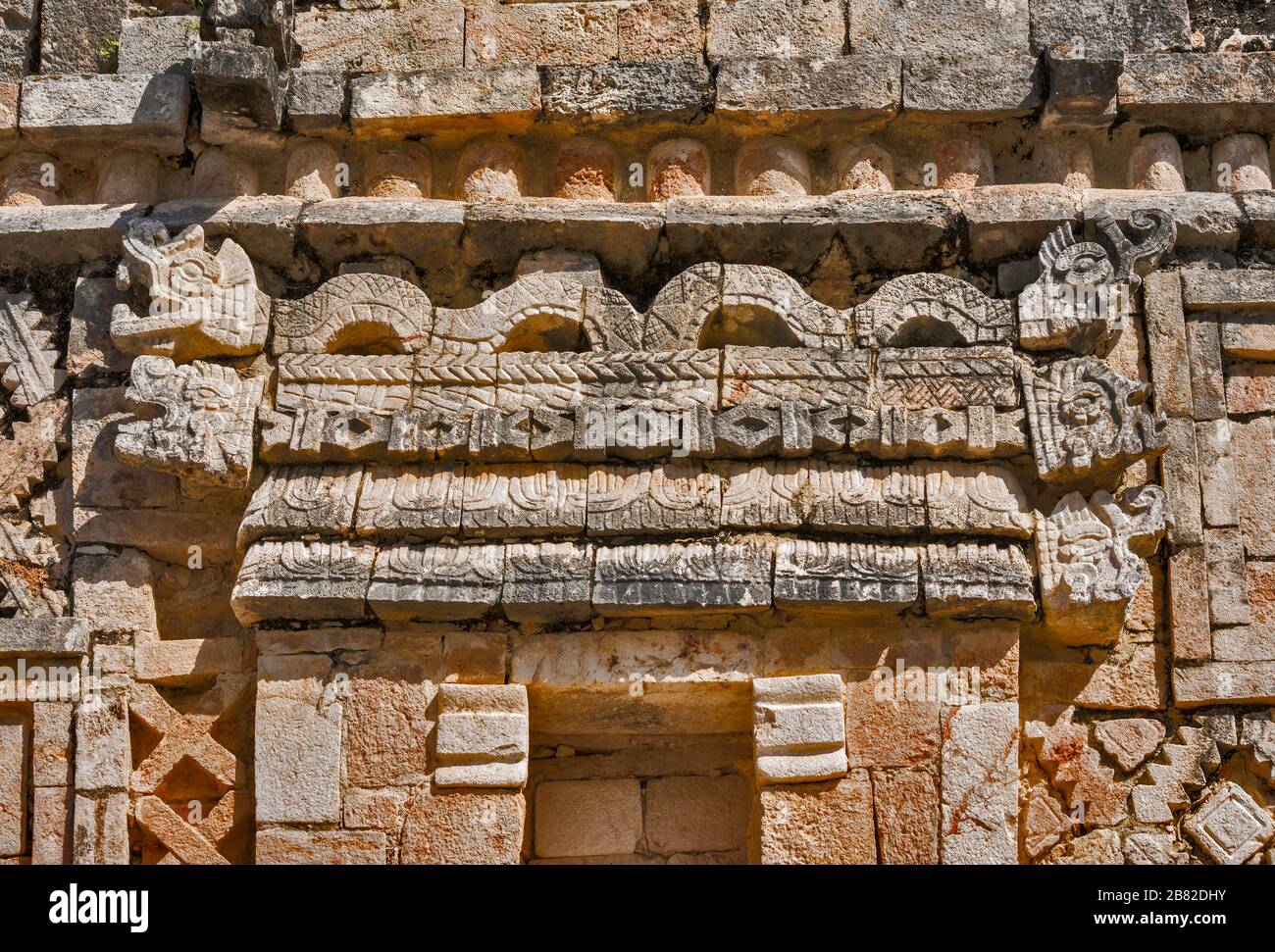 Serpent sculpture at west building, Cuadrangulo de las Monjas (Nunnery ...