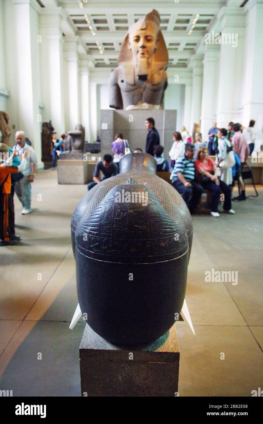 Colossal head of Egyptian Pharaoh Ramesses II, ca. 1250 B.C, British ...