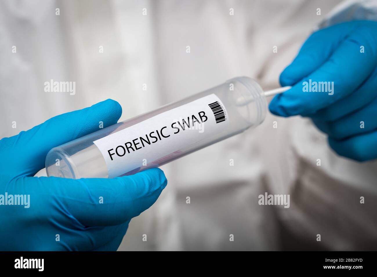 Police evidence, DNA forensic swab Stock Photo - Alamy