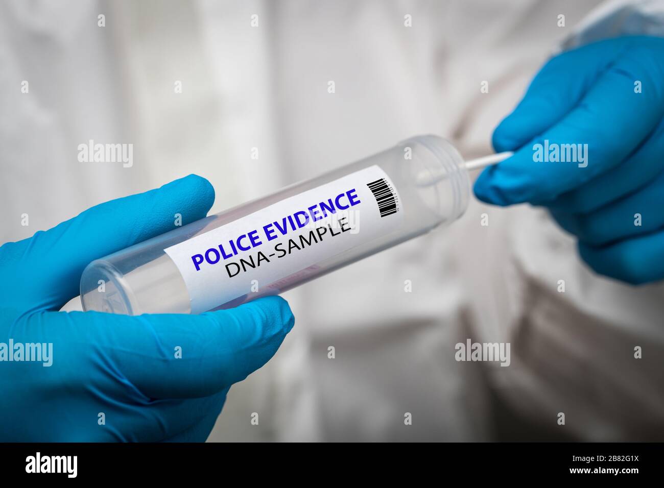 Police evidence, DNA forensic swab Stock Photo - Alamy
