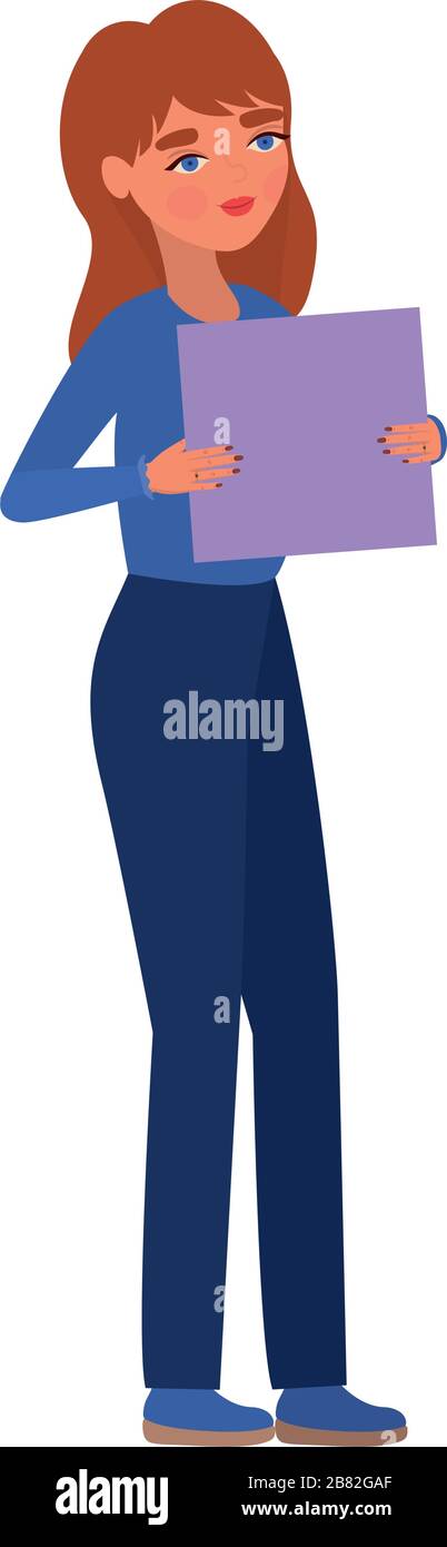 Woman with banner vector design Stock Vector Image & Art - Alamy