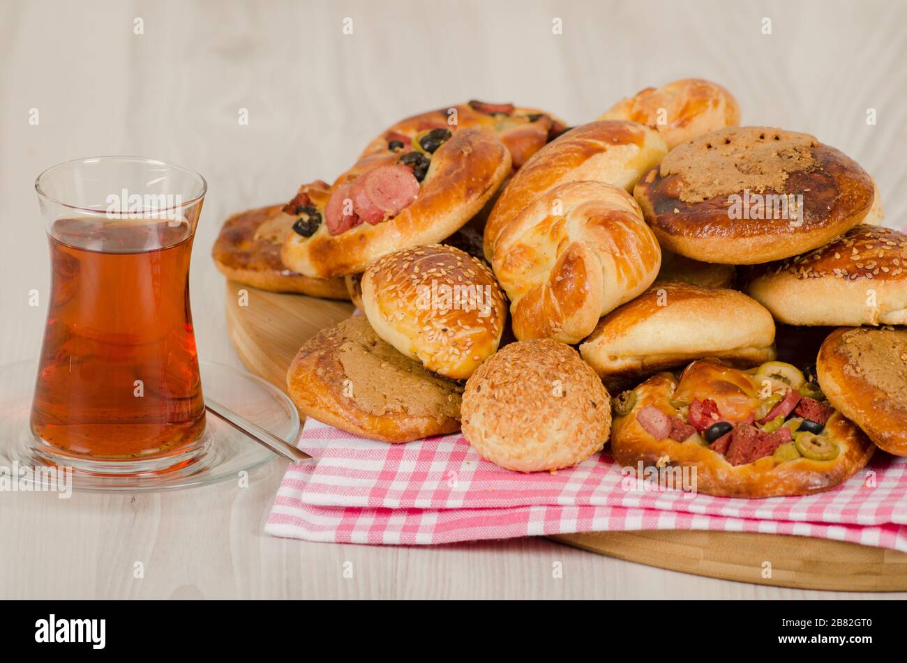 Turkish pastry from turkish cuisine (acma, Pogaca, Simit Stock Photo ...