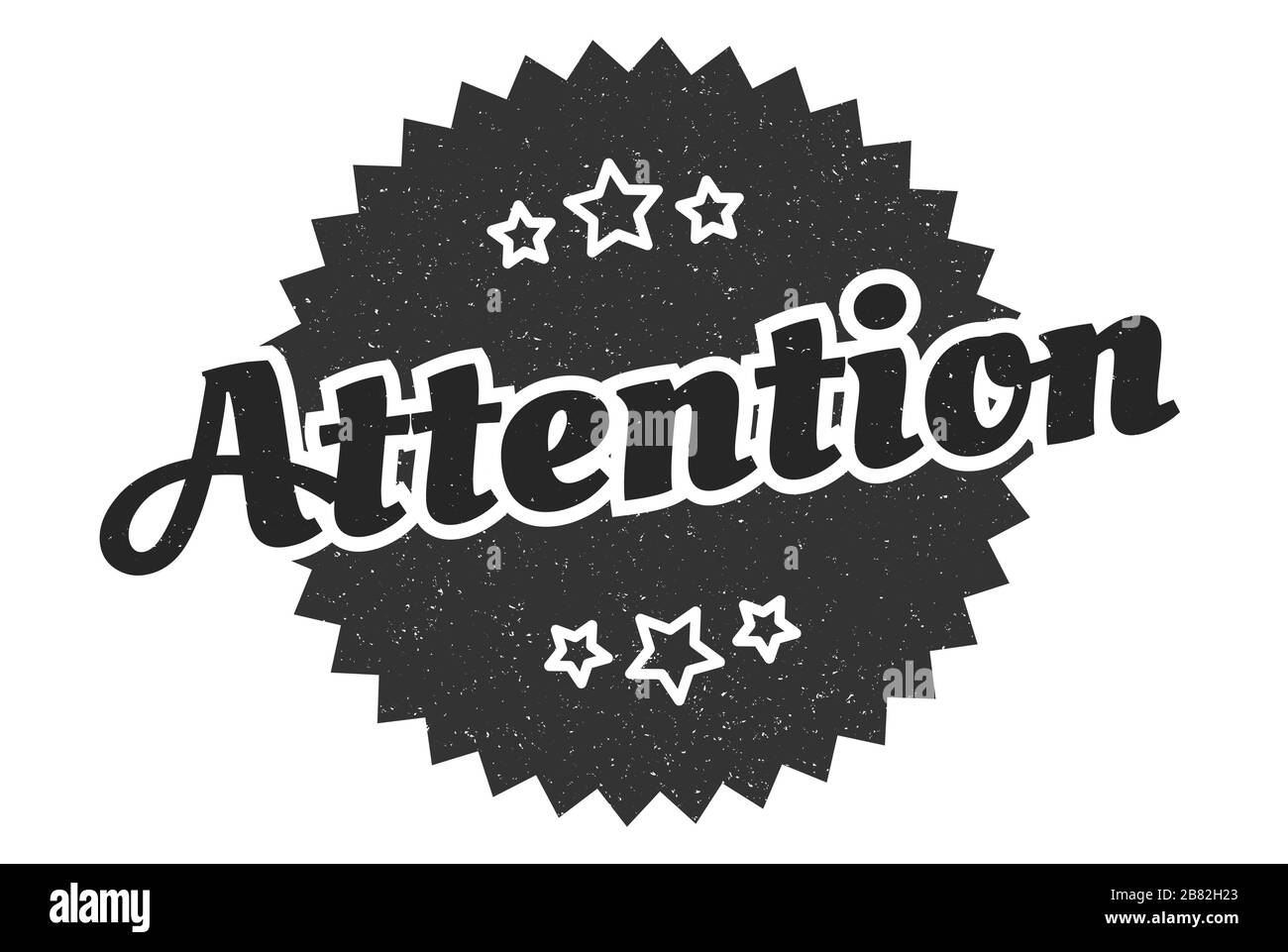 attention sign. attention round vintage retro label. attention Stock ...