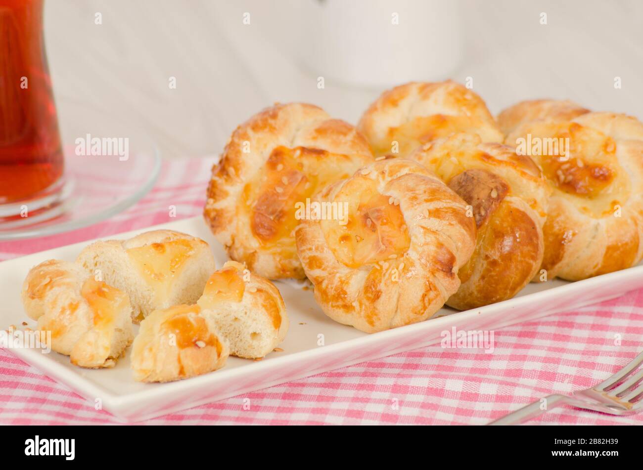 Turkish pastry from turkish cuisine (acma, Pogaca, Simit Stock Photo ...