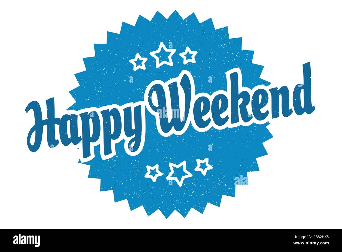 happy weekend sign. happy weekend round vintage retro label. happy ...