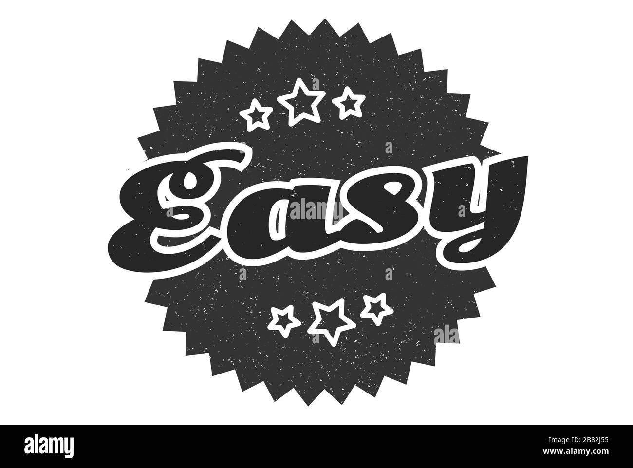 easy sign. easy round vintage retro label. easy Stock Vector Image ...