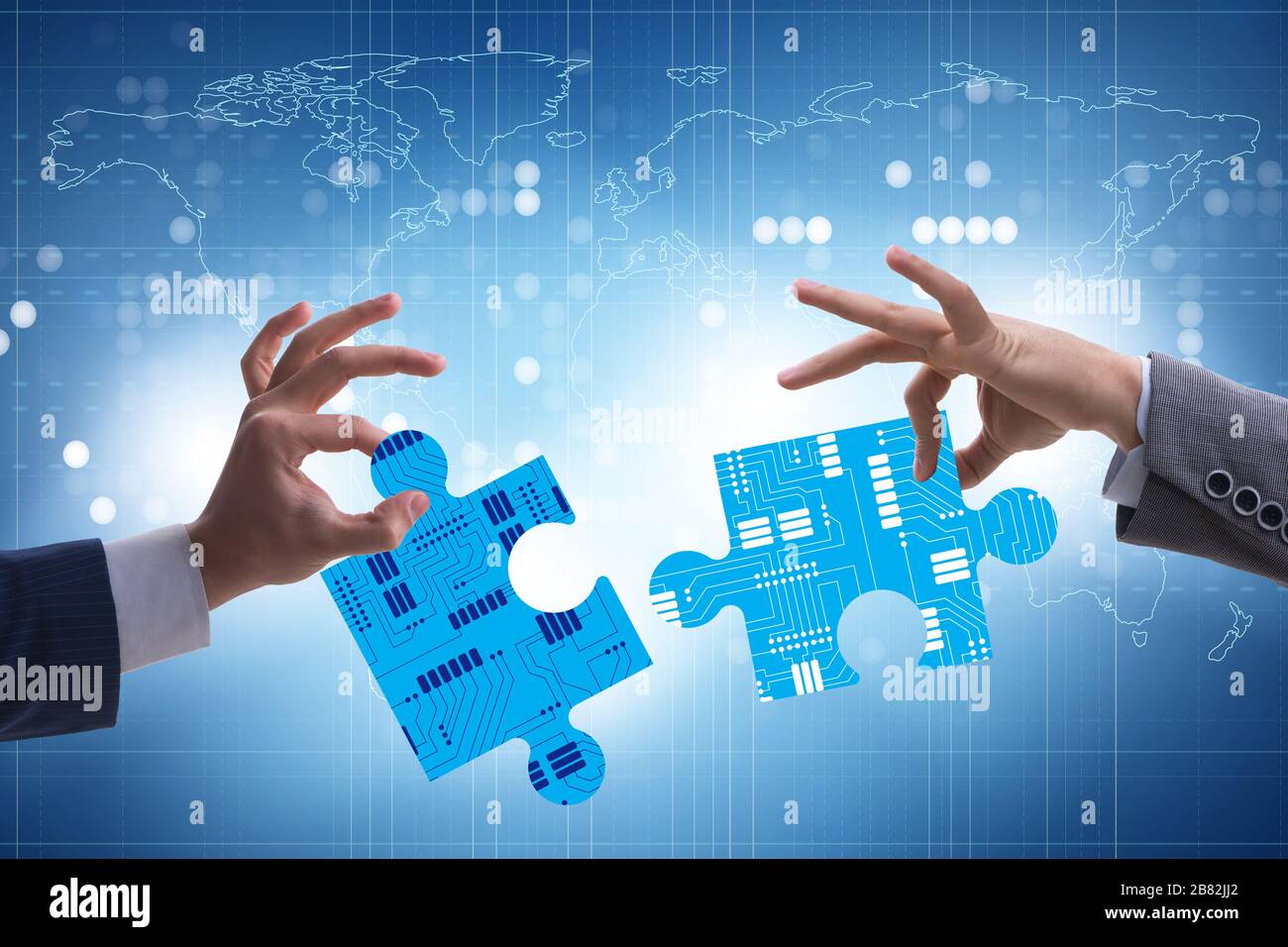 Digital transformation concept with the jigsaw puzzle Stock Photo - Alamy