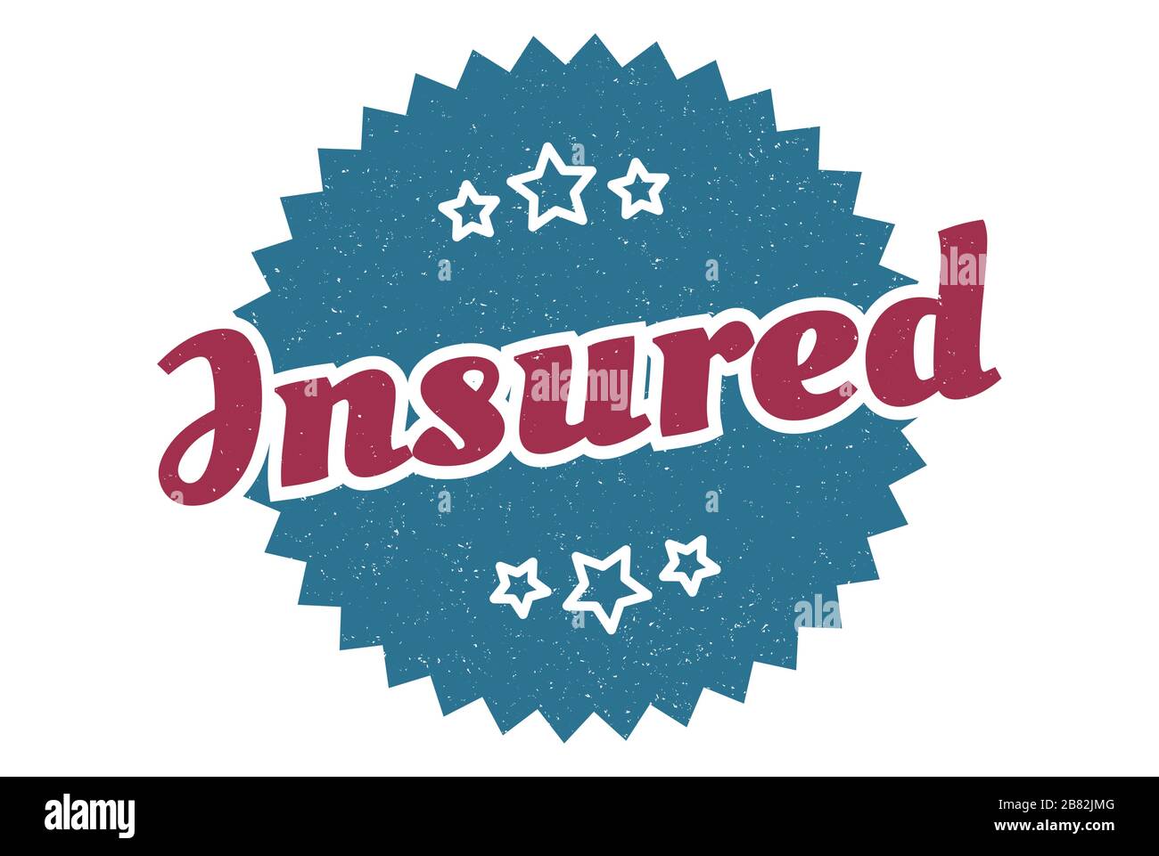 Insured red round stamp hi-res stock photography and images - Alamy
