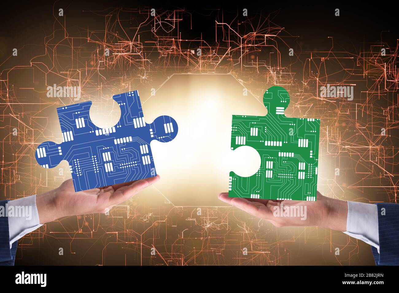 Digital transformation concept with the jigsaw puzzle Stock Photo - Alamy