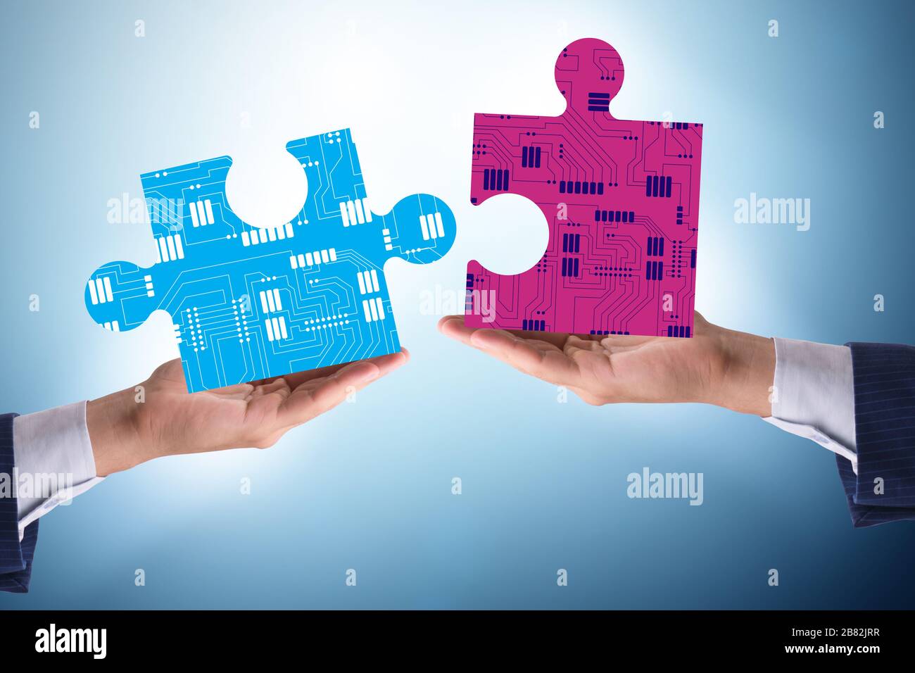 Digital transformation concept with the jigsaw puzzle Stock Photo - Alamy