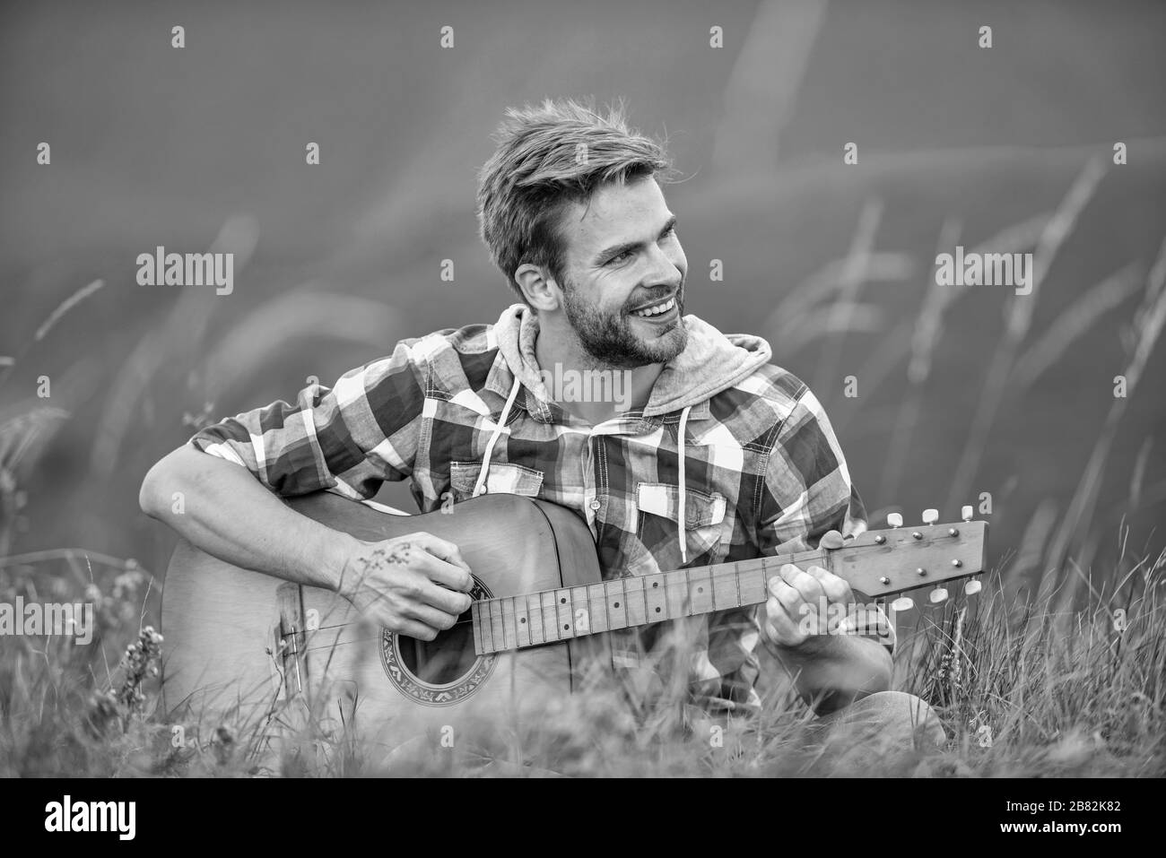 Guy on mountain top Black and White Stock Photos & Images - Alamy