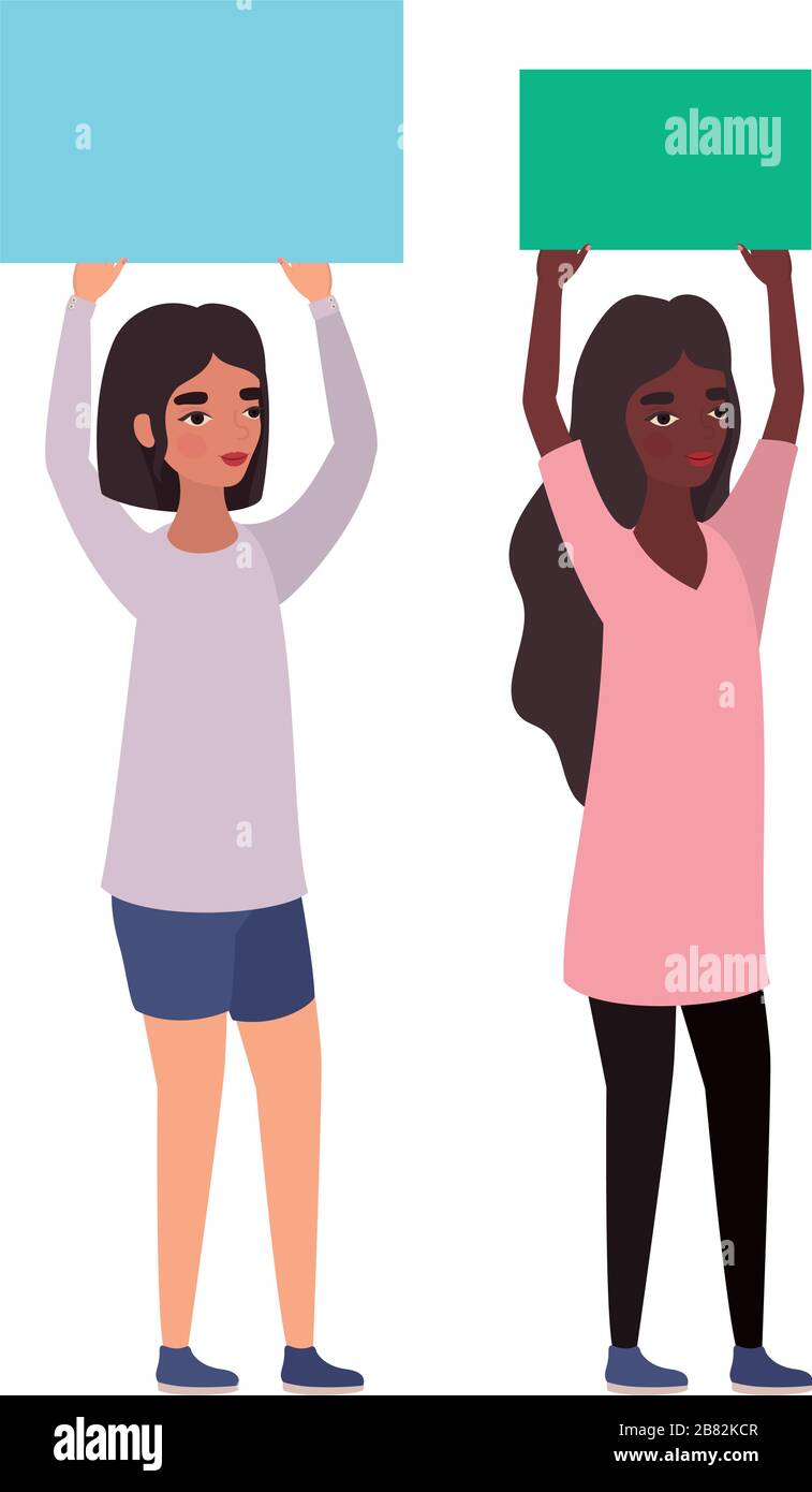 Women with banners vector design Stock Vector Image & Art - Alamy