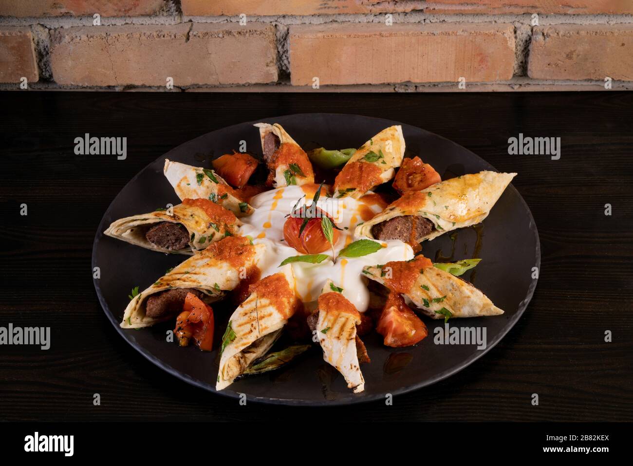 wrap kebab from turkish cuisine Stock Photo - Alamy