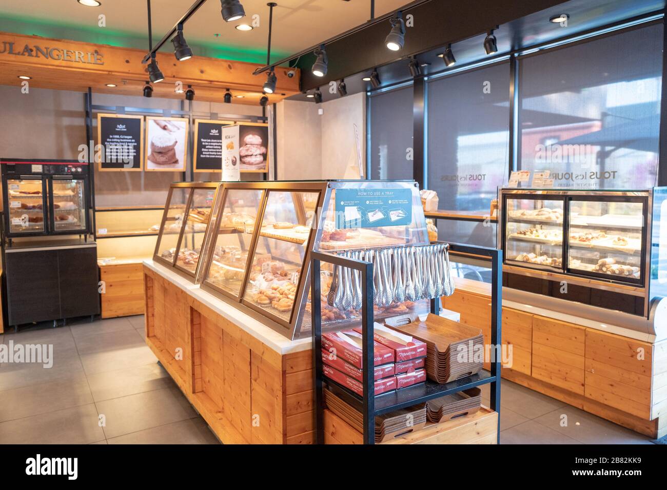 Interior of Tous Les Jours restaurant in Dublin, California, an example ...