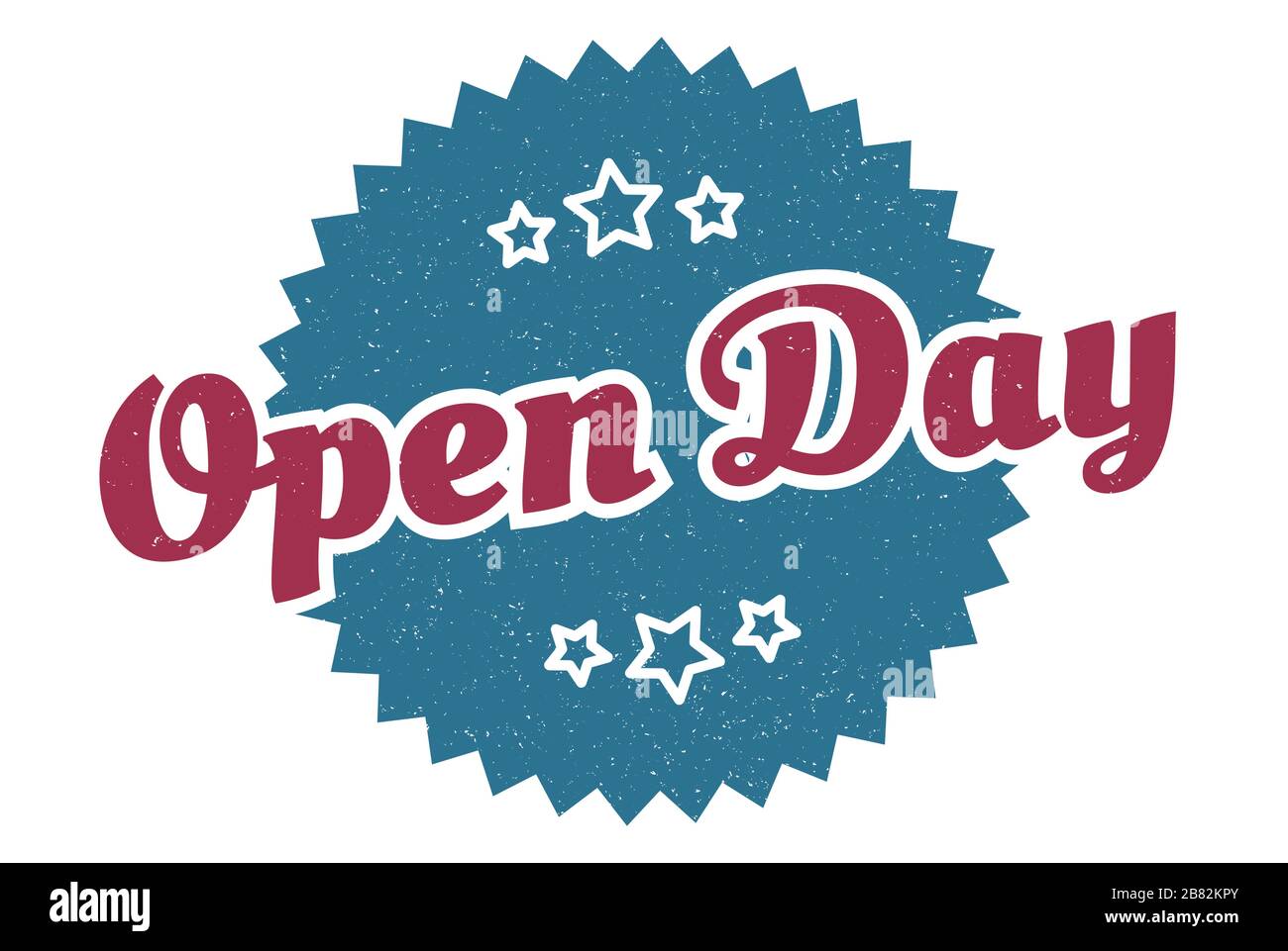 open day sign. open day round vintage retro label. open day Stock ...