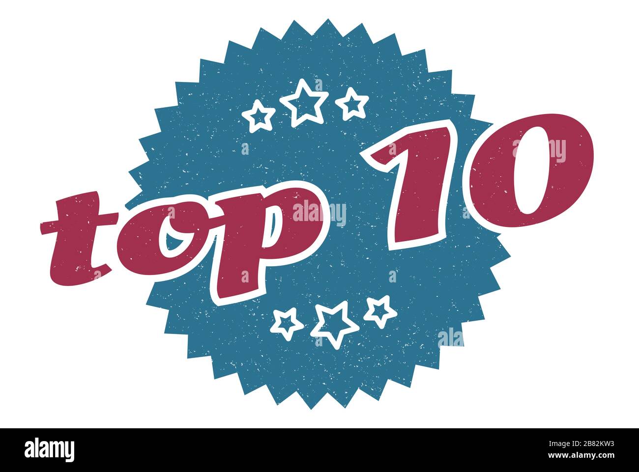 top 10 sign. top 10 round vintage retro label. top 10 Stock Vector ...