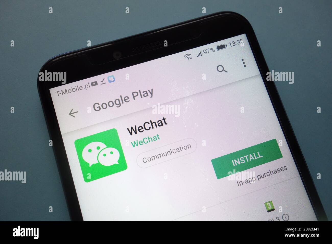 WeChat app on Google Play website displayed on smartphone Stock Photo ...